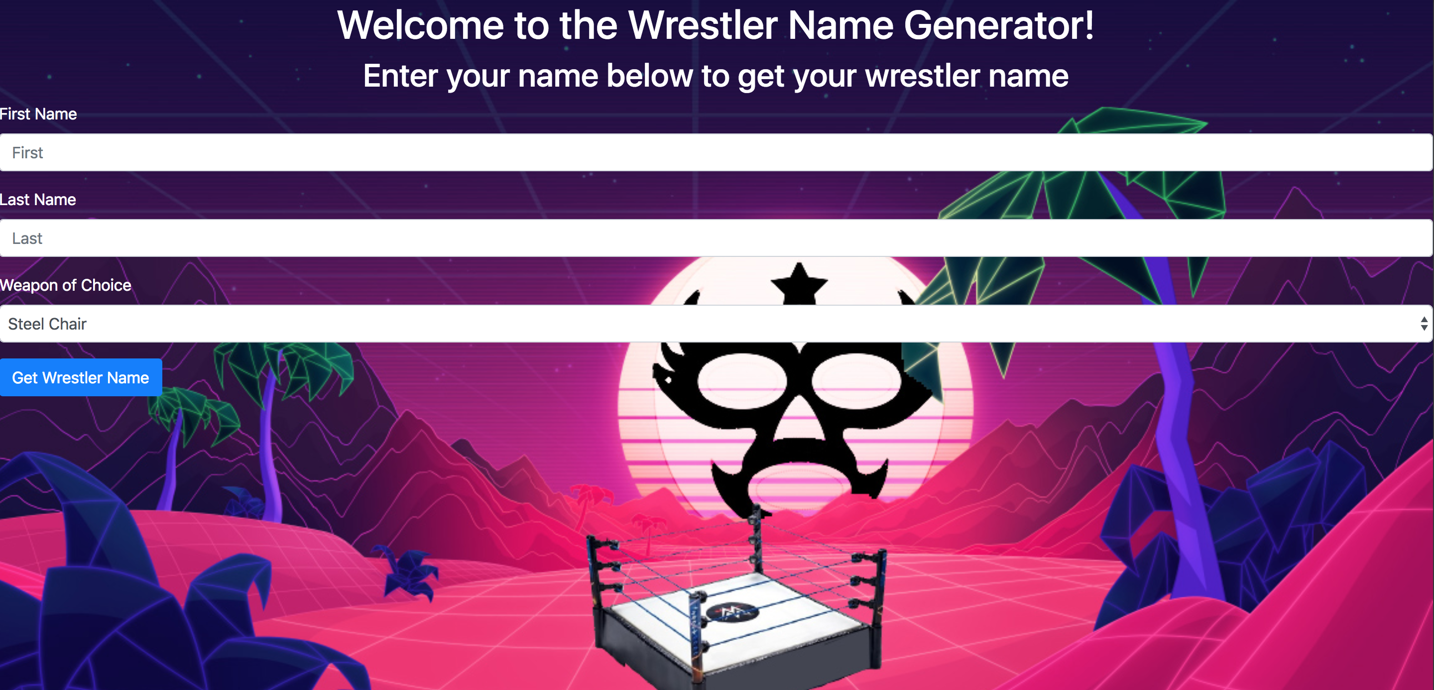 SunshineCTF Wrestler Name Generator
